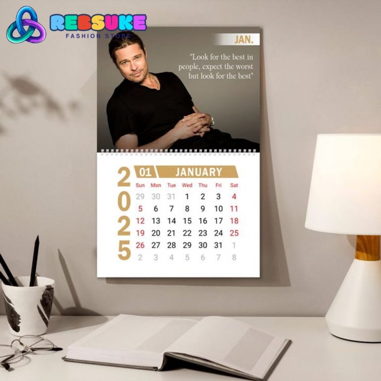 Brad Pitt New Year 2025 Wall Hanging Calendar - Rebsuke