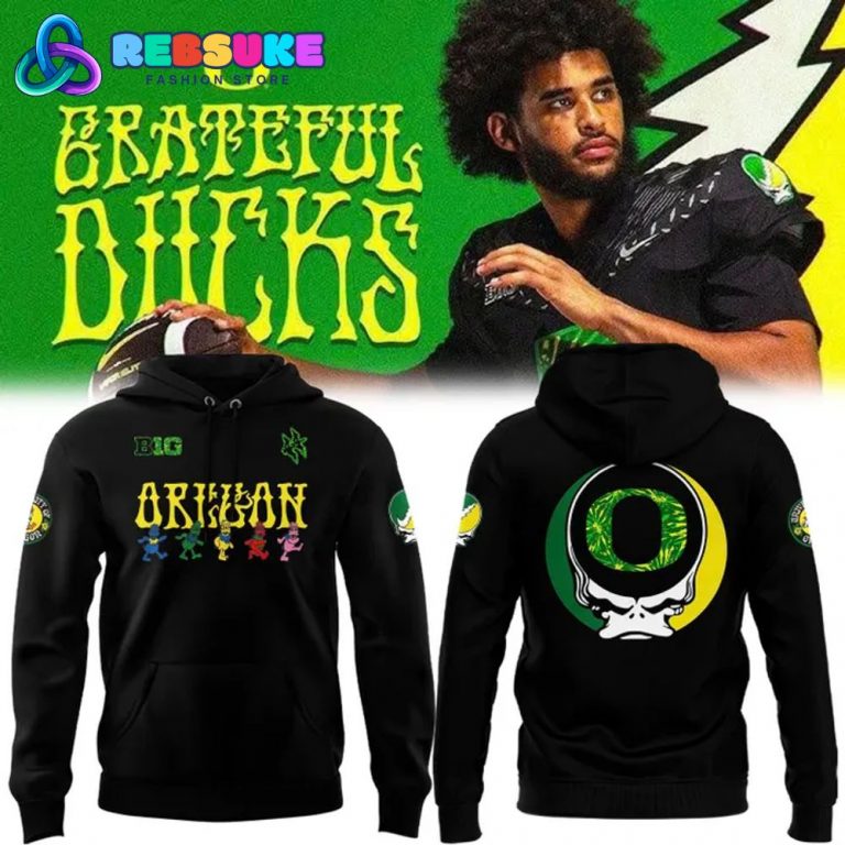 Oregon Ducks x Grateful Dead 2025 Collab Grateful Ducks Hoodie - Rebsuke